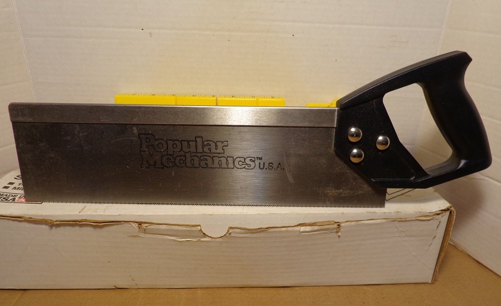 Vintage Popular Mechanics Miter Box With 14-in. Back Saw Kit No. 34479 ...