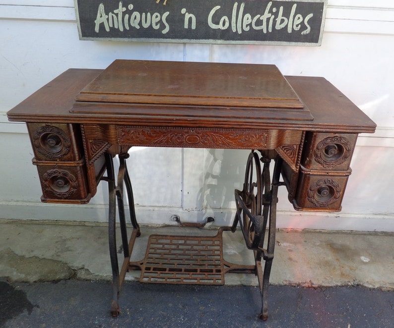 Antique/ Vintage Early 1900's Treadle Sewing Machine Cabinet - Etsy