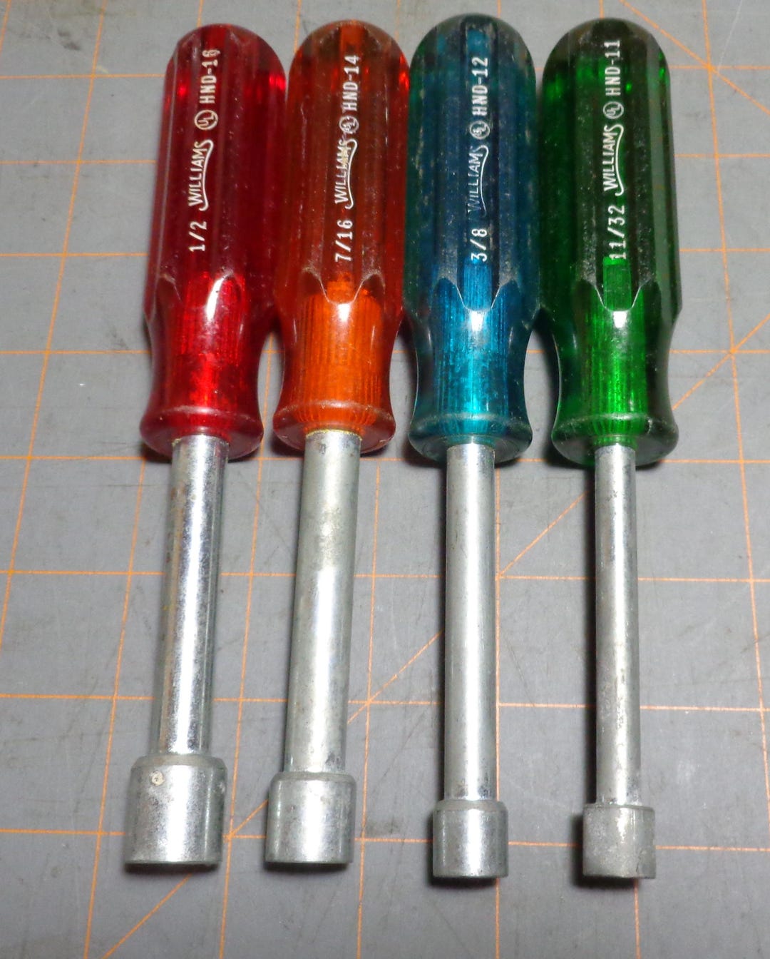Vintage WILLIAMS Tools USA Hollow Shaft Nut Driver Set 4pc 11/32", 3/8 ...