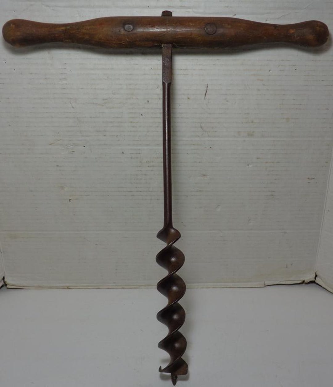 Antique Large 11/8 Auger T Handle Barn Beam Drill Bit, Barn Beam Hand ...