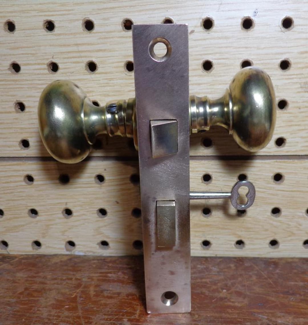 Antique Original RE Co Complete Interior Mortise Door Lock Hardware ...
