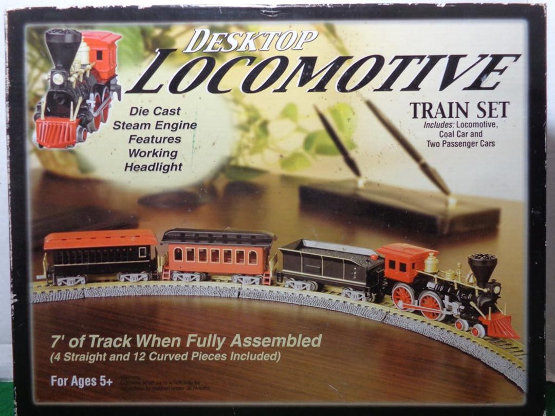 Vintage DESKTOP LOCOMOTIVE Train Set-feldstein & Assoc. Complete ...