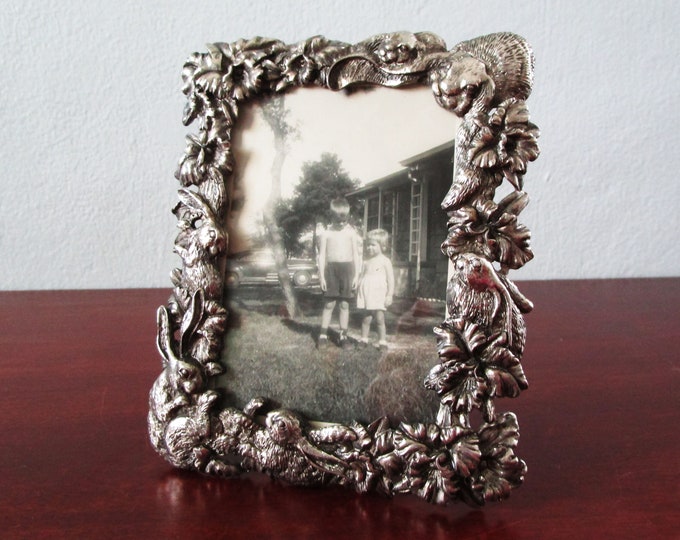 Silver Frame, Arthur Court, Pewter Rabbits Theme, 6x5" for 3.5x5" Photo ...