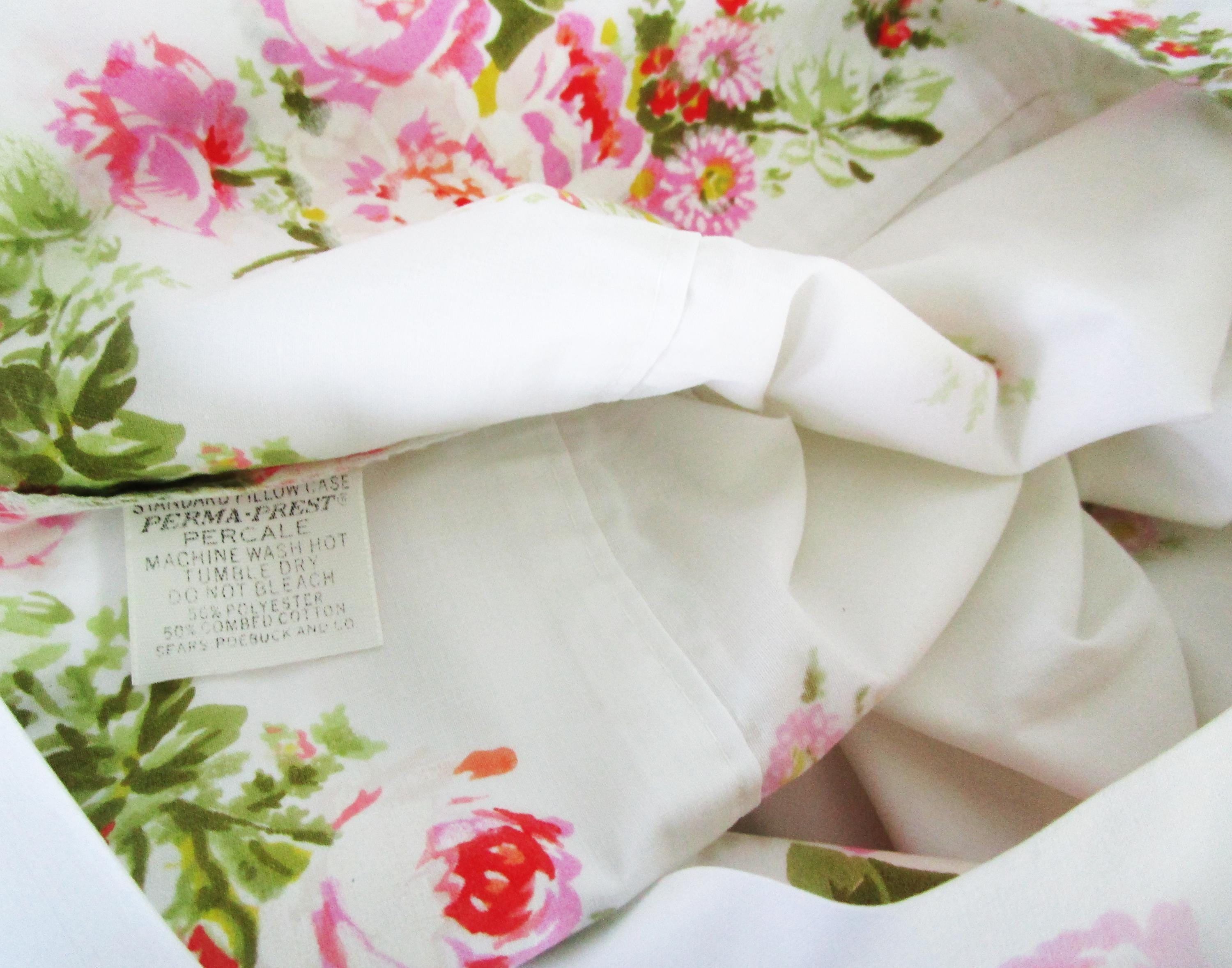 Vintage Perma Prest From Sears Sheet Set 4 Piece Twin Bedding Flat and ...
