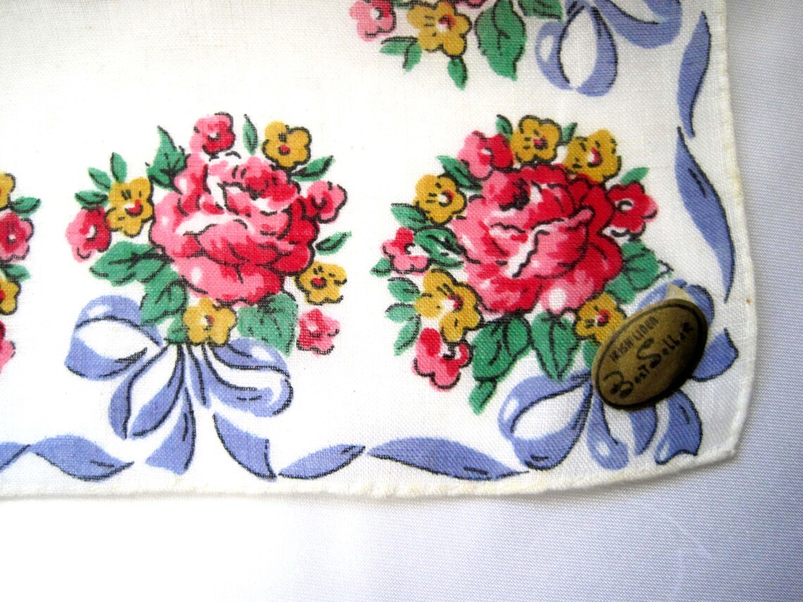 Vintage Handkerchief MINT NEW Original Label, "irish Linen Best Seller ...