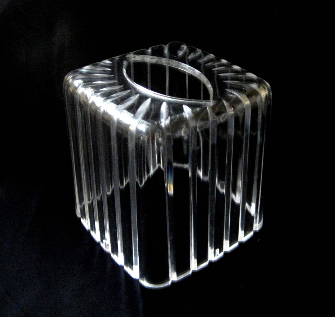 Mid Century 1960s Clear Crystal Ribbed Lucite Tissue Box, Upright ...