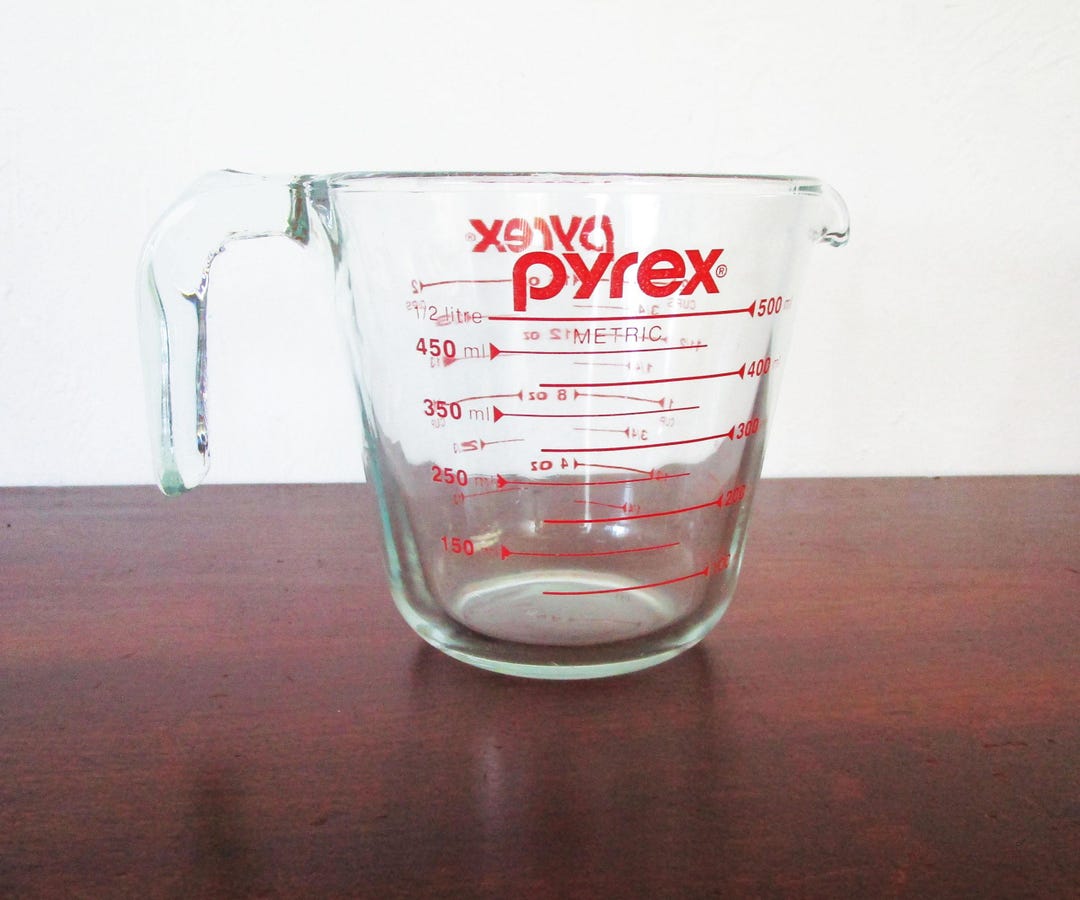 Vintage Pyrex Blue Tint 2 Cup Measuring Cup Open Handle 1 Pint, 500 Ml ...