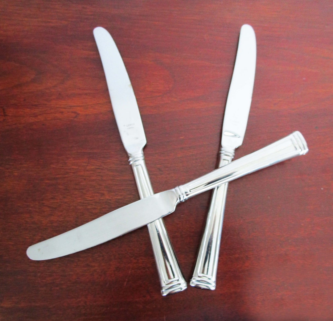 Vintage Lenox ETERNAL Stainless 18/8 Flatware 3 Dinner Knives Vintage Silverware Status Active ...