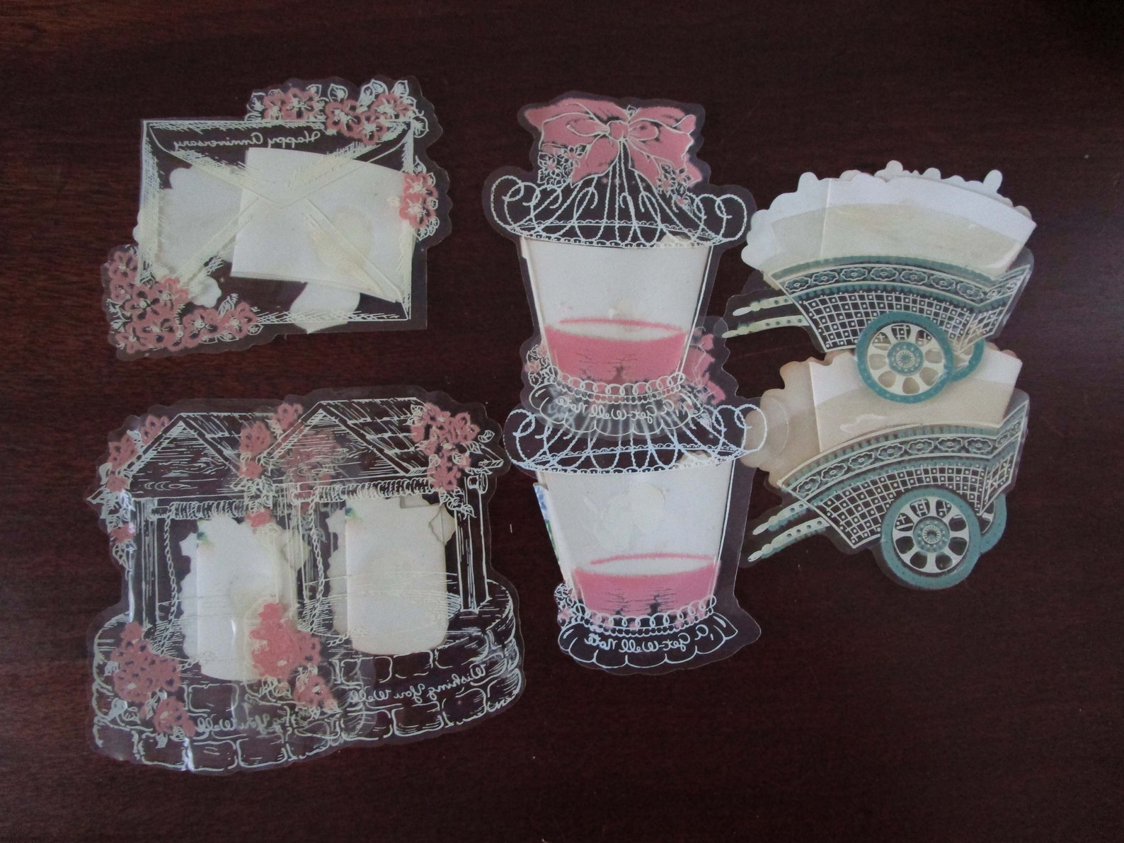 Vintage Plastic & Felt Note Cards in Box 7 Antique Notecards - Etsy