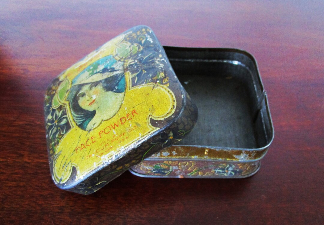 Vintage 20s TALCUM PUFF Co. Imperial Face Powder Tin New York Vanity ...