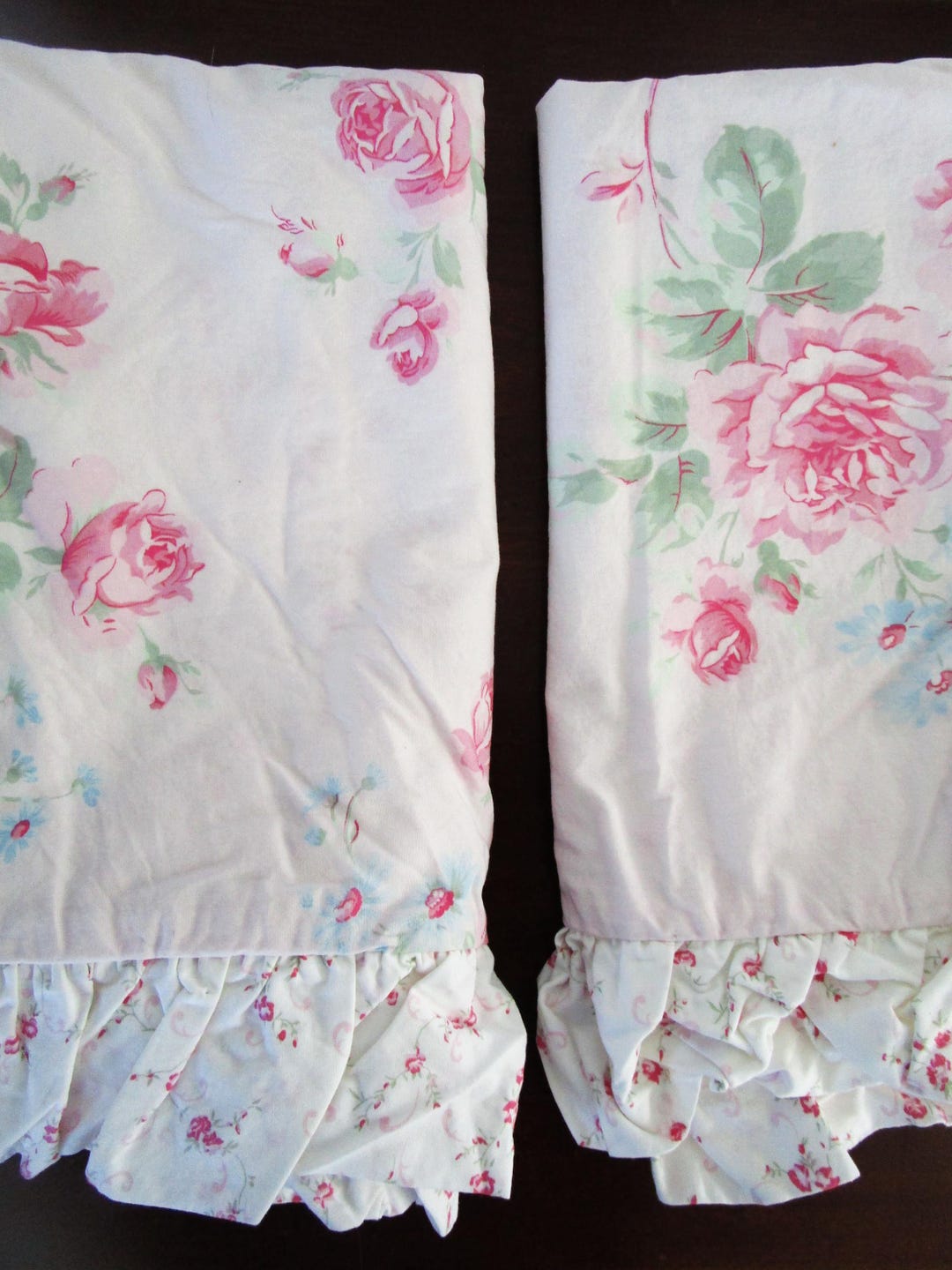 Pair Pillow Shams Rachel Ashwell Simply SHABBY CHIC Misty Rose STANDARD ...