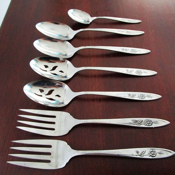 Oneida My Rose Stainless Flatware Set - Etsy