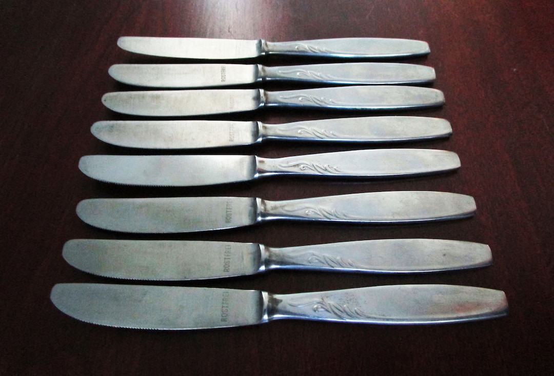 Vintage Rostfrei Stainless Flatware Cheese Knives Serrated 6.5" Long ...