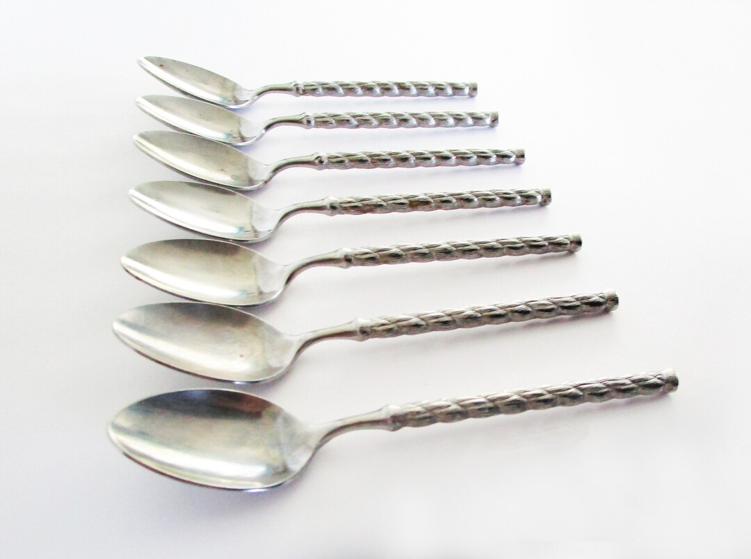 Straita Twist Stainless Flatware Stanley Roberts 7 Teaspoons Twist ...