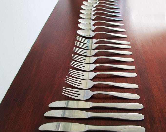 Vintage 1960S Flatware WALCO North STAR Stainless Lot 22 Pcs Wallace ...
