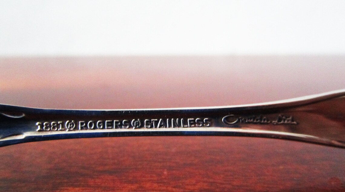 ARBOR ROSE, TRUE Rose Oneida Stainless Glossy 4 Soup Spoons, 3 Salad ...