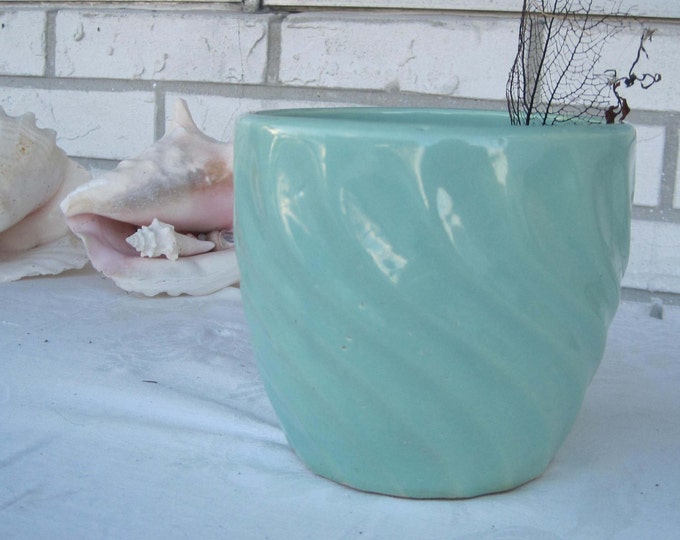 Roseville Mint Green Planter Ohio Pottery Flower Pot Swirl - Etsy