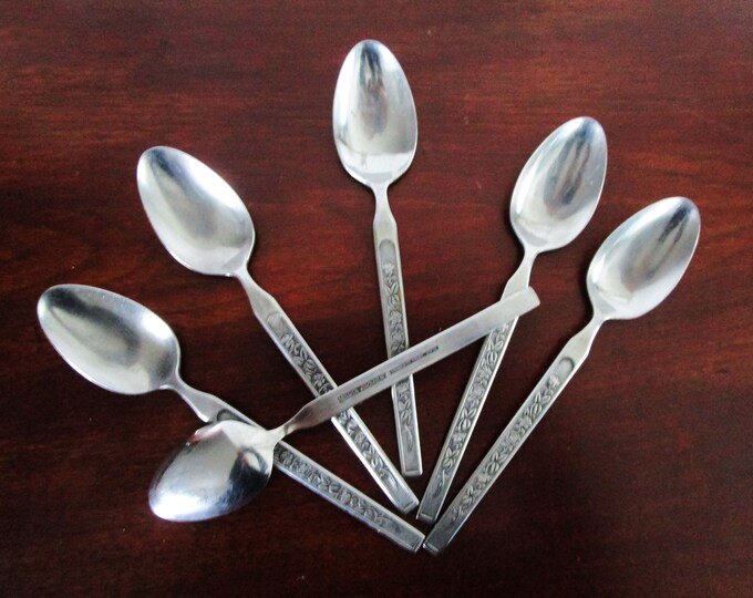 MARIA GRANDE 1950s Flatware Stainless 6 Soup Spoons JAPAN, Vintage ...
