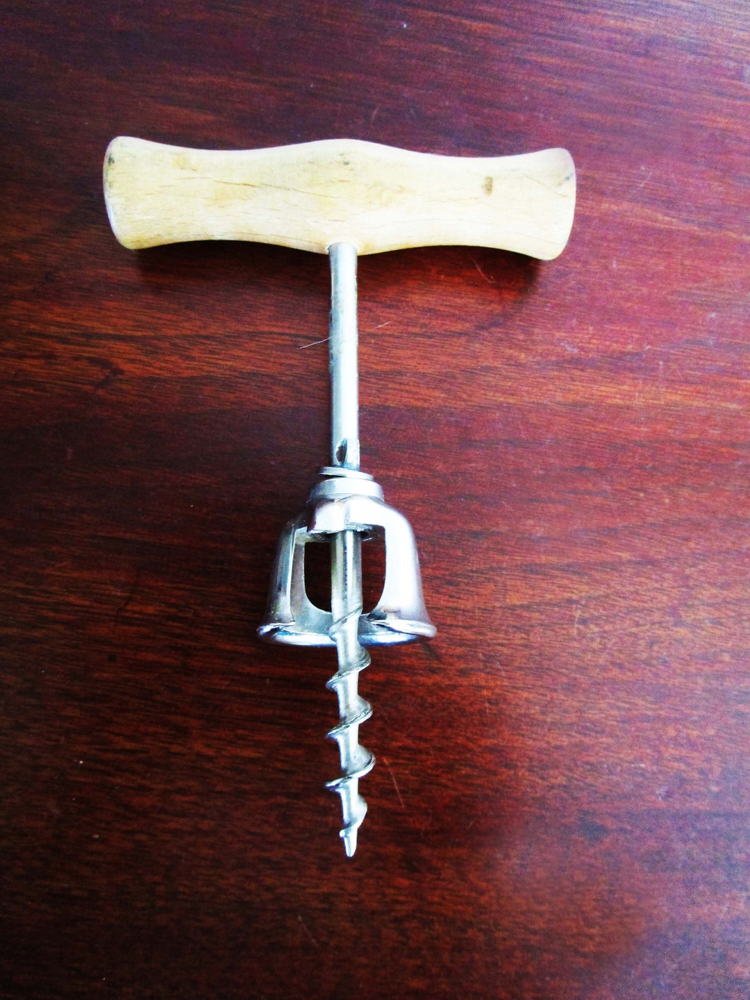Vintage Wood Corkscrew Italy Stainless Mechanical Corkscrew, Wine ...