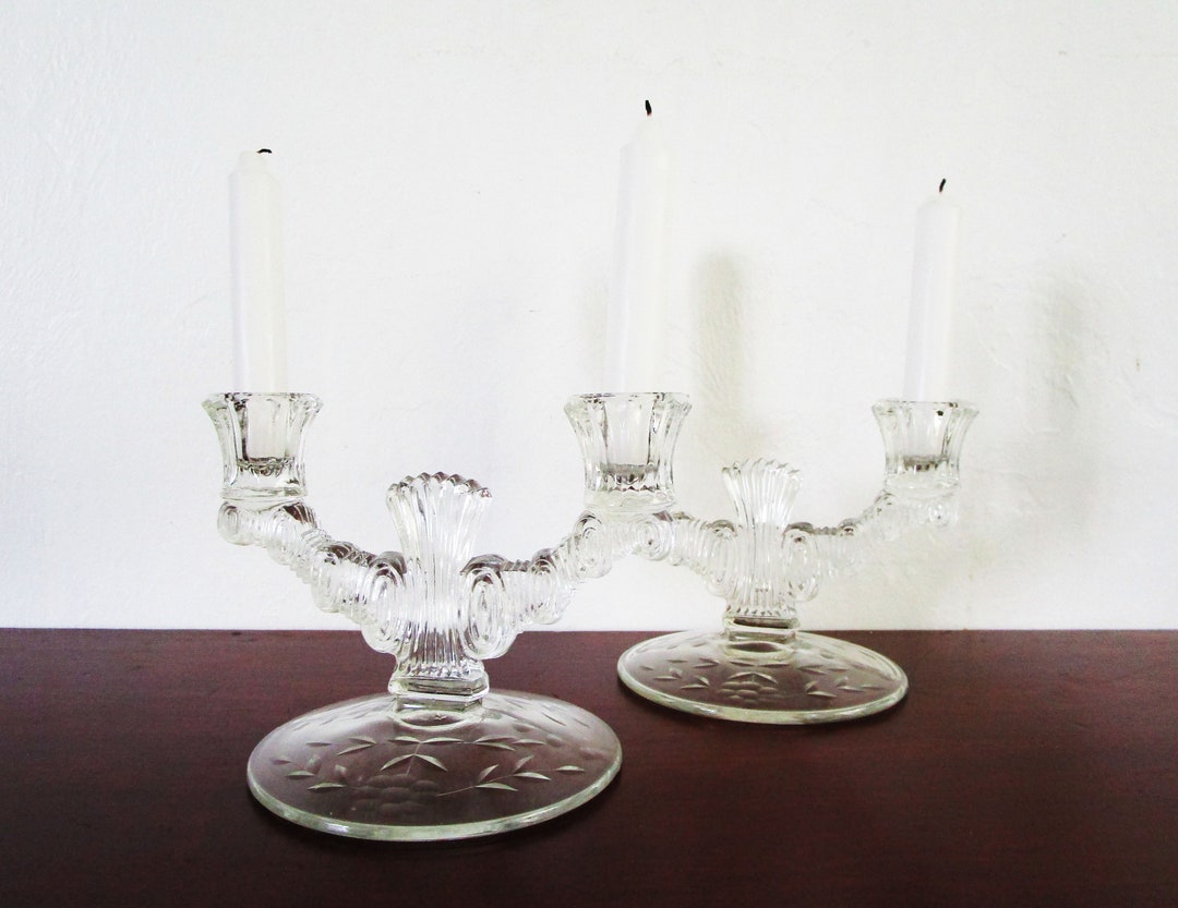 Vintage LARGO Double Candlesticks by Paden City Glass 1940s Post ART ...