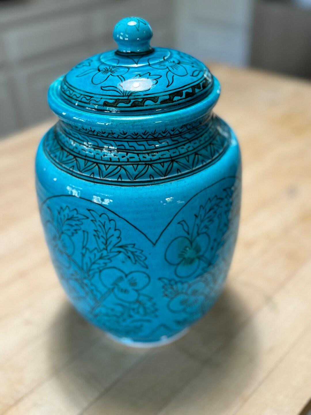 Tall Turquoise Urn, Container, Ginger Jar, Hand Made, Free Shipping - Etsy