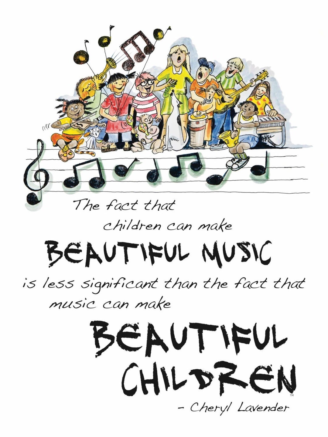 Beautiful Music, Beautiful Children Poster by Cheryl Lavender - Etsy