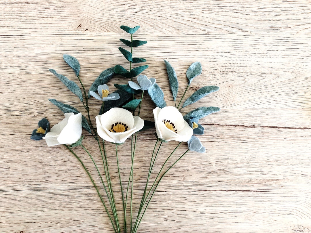 Poppy Wildflower Bouquet, Felt Flower Bouquet, Send Flowers - Etsy