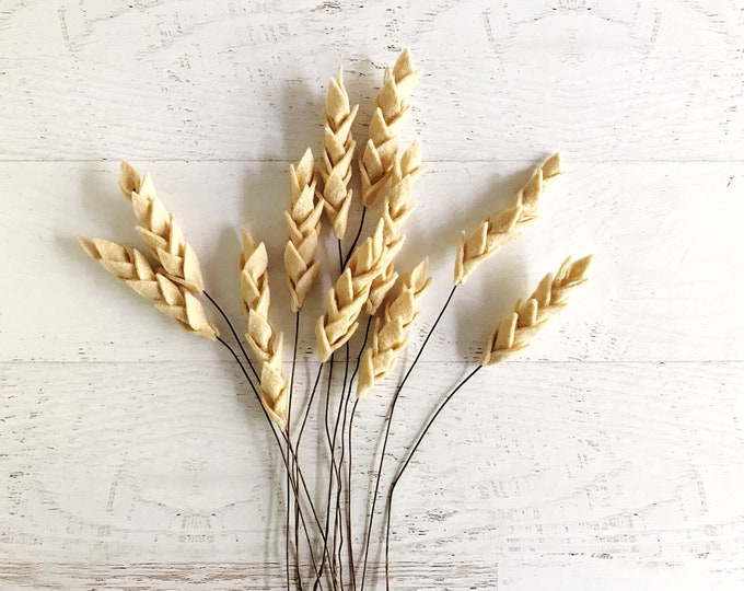 Wheat Stems, Bundle of 3 Stems, Felt Flowers for Making Your Own ...