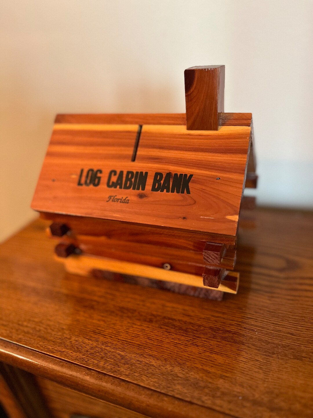 Vintage Log Cabin Bank Florida Souvenir - Etsy