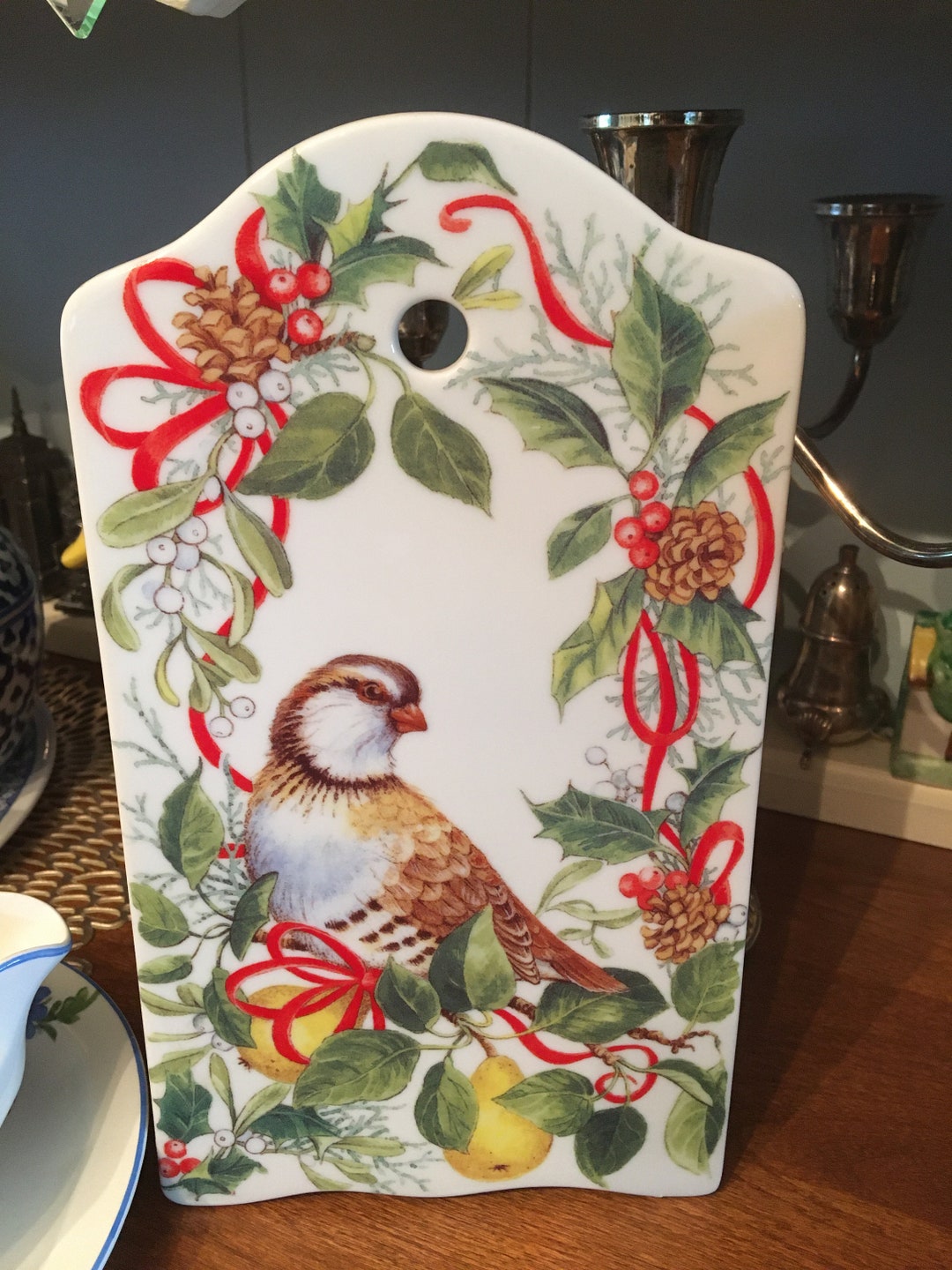Winter Birds & Wreath Partridge Cheese Charcuterie Board - Etsy