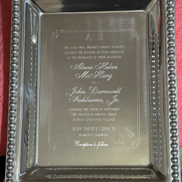 Wedding Invitation Pewter Tray - Etsy