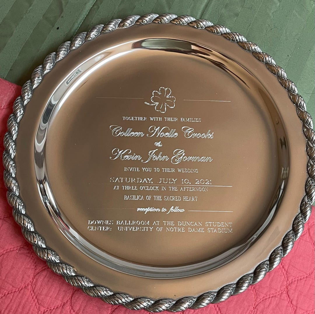 Engraved Tray, Engraved Wedding Invitation, Serving Tray, Personalized ...