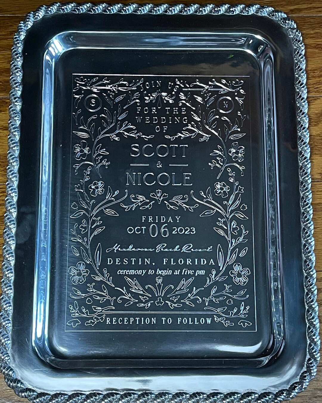 Wedding Tray Engraved Wedding Tray Engraved Wedding Invitation on Tray ...