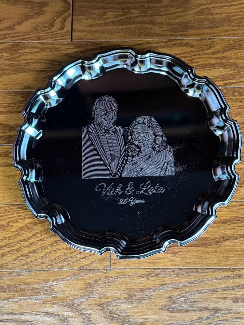 Wedding Tray Engraved Wedding Gift Wedding Gift 10 " Chippendale Tray ...