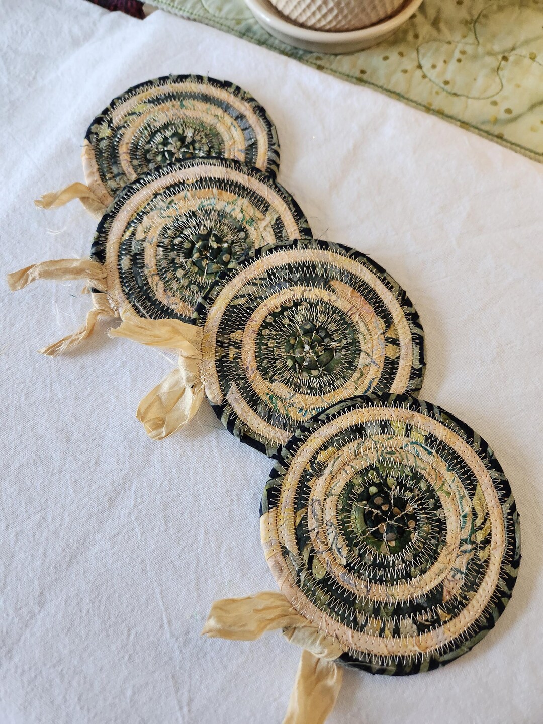 20-handmade Multi-colored Cotton Batik Print Fabric Coasters-set of ...