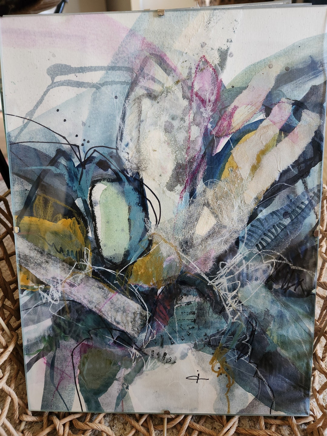 9-watercolor & Mixed Media Collage 9 X 12 - Etsy