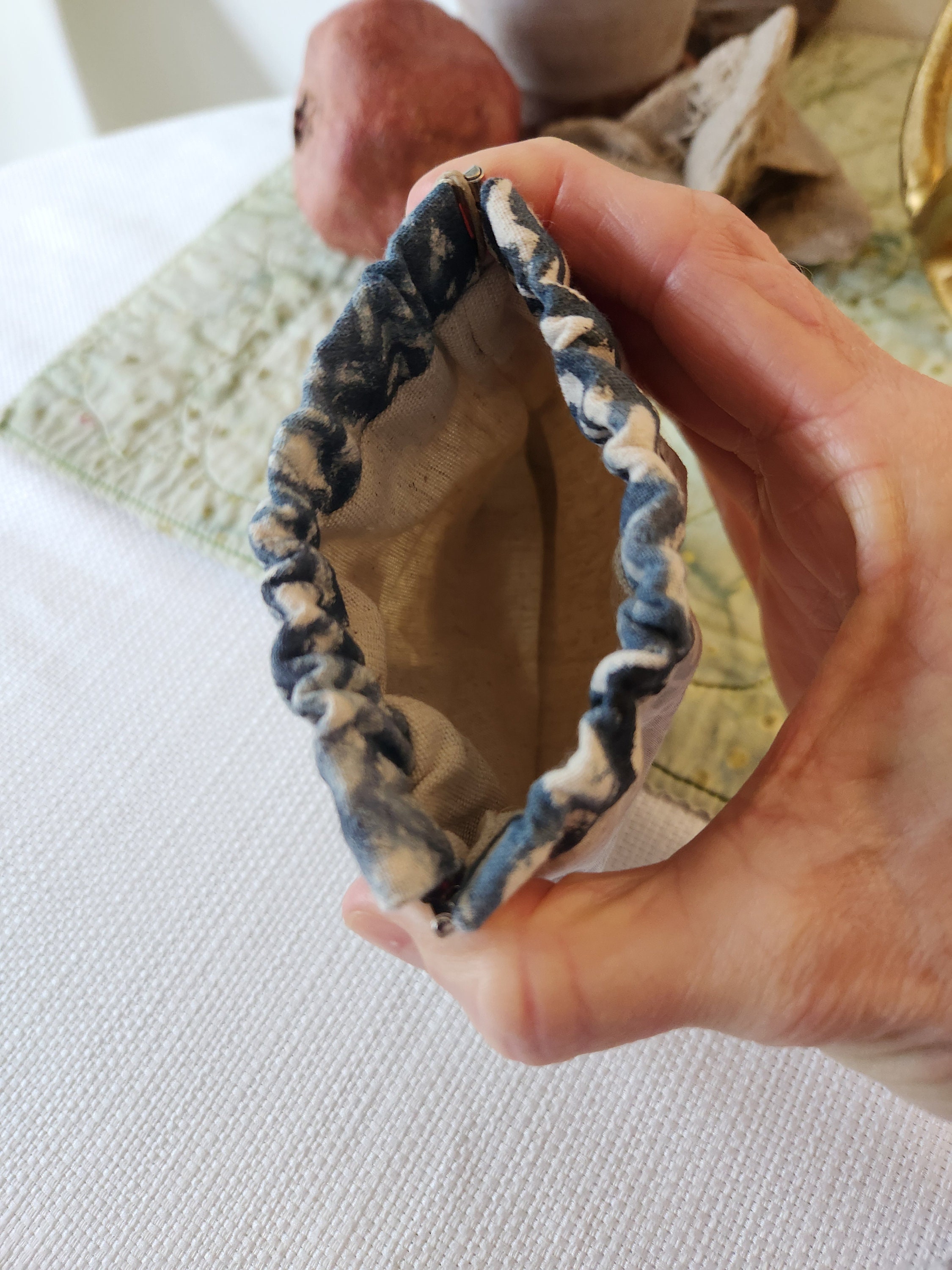 7-small Handmade Fabric Patchwork Pouch With Flex Frame Closure - Etsy