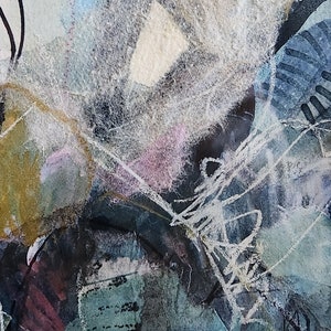 9-watercolor & Mixed Media Collage 9" X 12" - Etsy