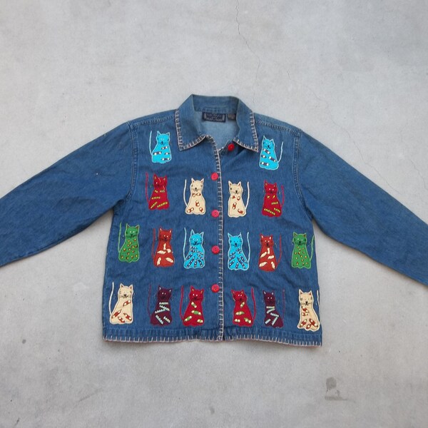 Cat Print Jacket - Etsy