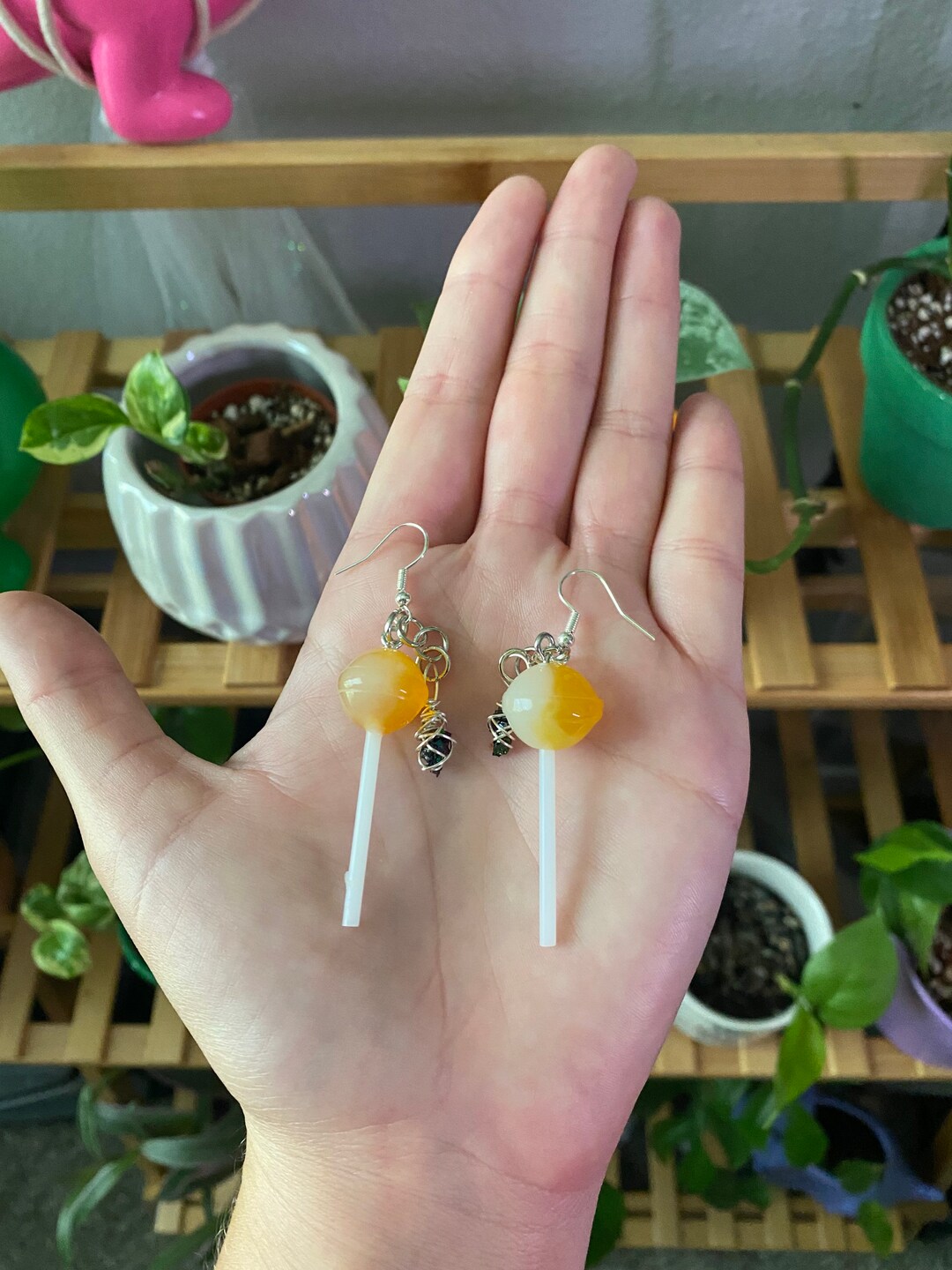 Silicon Carbide Lollipop Wire Wrapped Boho Crystal Earrings - Etsy