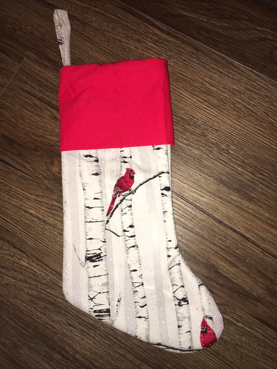 Red Cardinal Christmas Stocking - Etsy