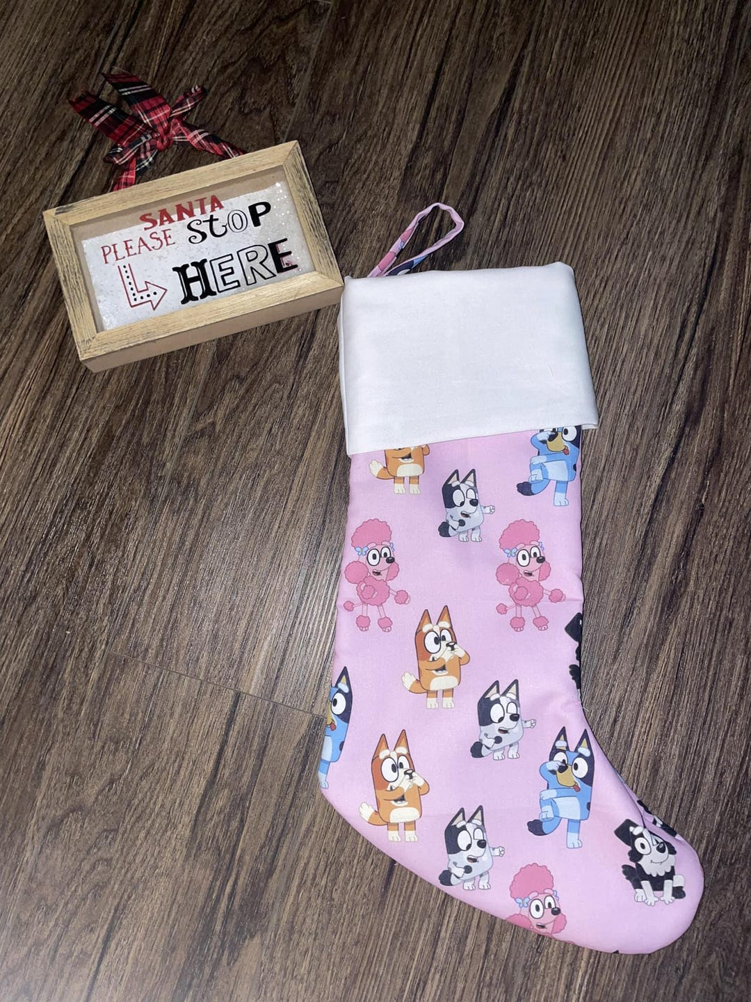 Bluey Pink Christmas Stocking - Etsy