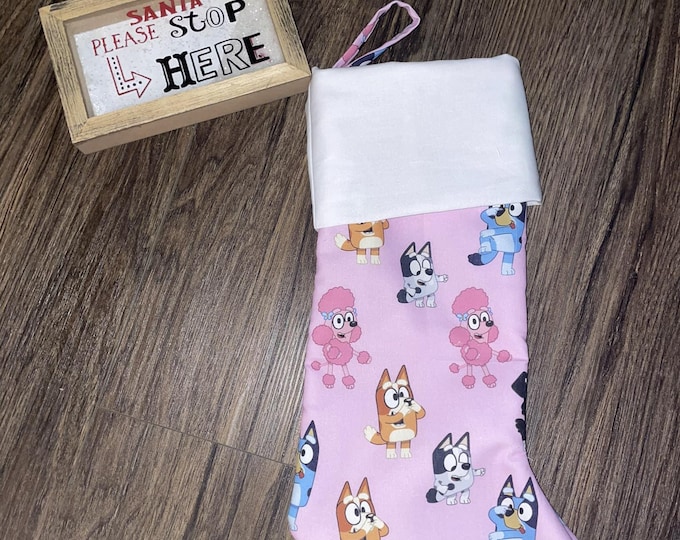 Bluey Pink Christmas Stocking - Etsy