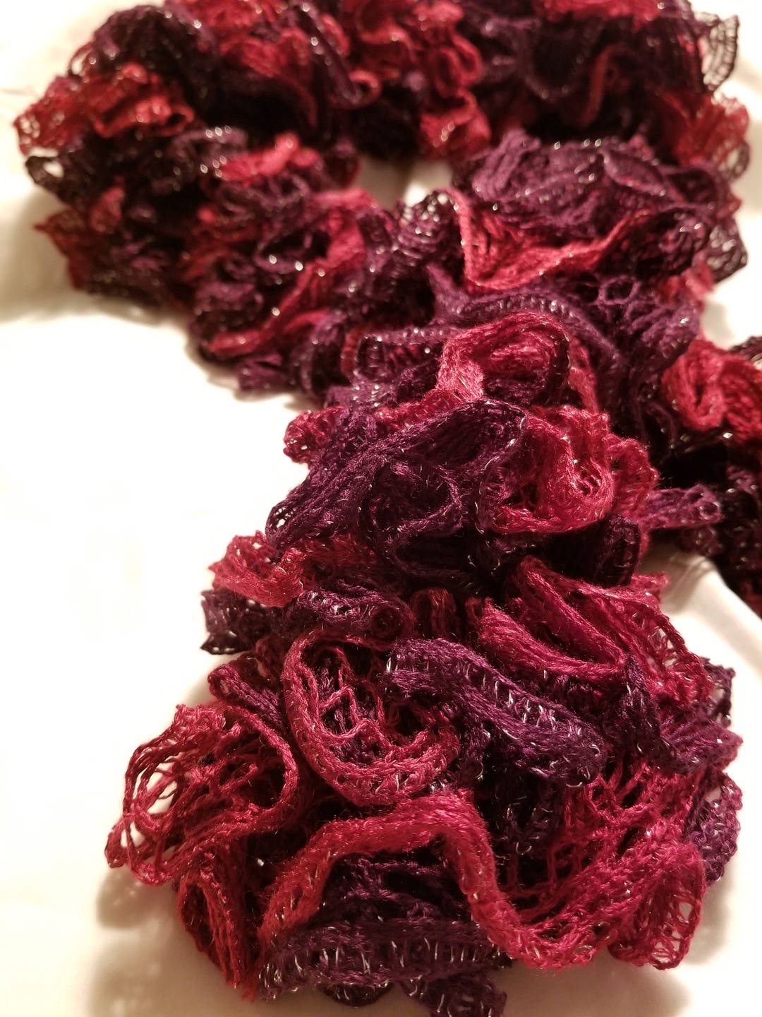 Burgundy and Plum - Frilly, Ruffled Fashion Scarf - Etsy