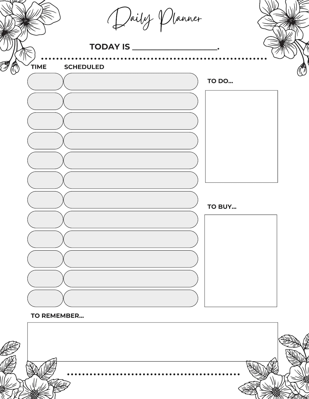 Custom Daily Planner Templates - Etsy