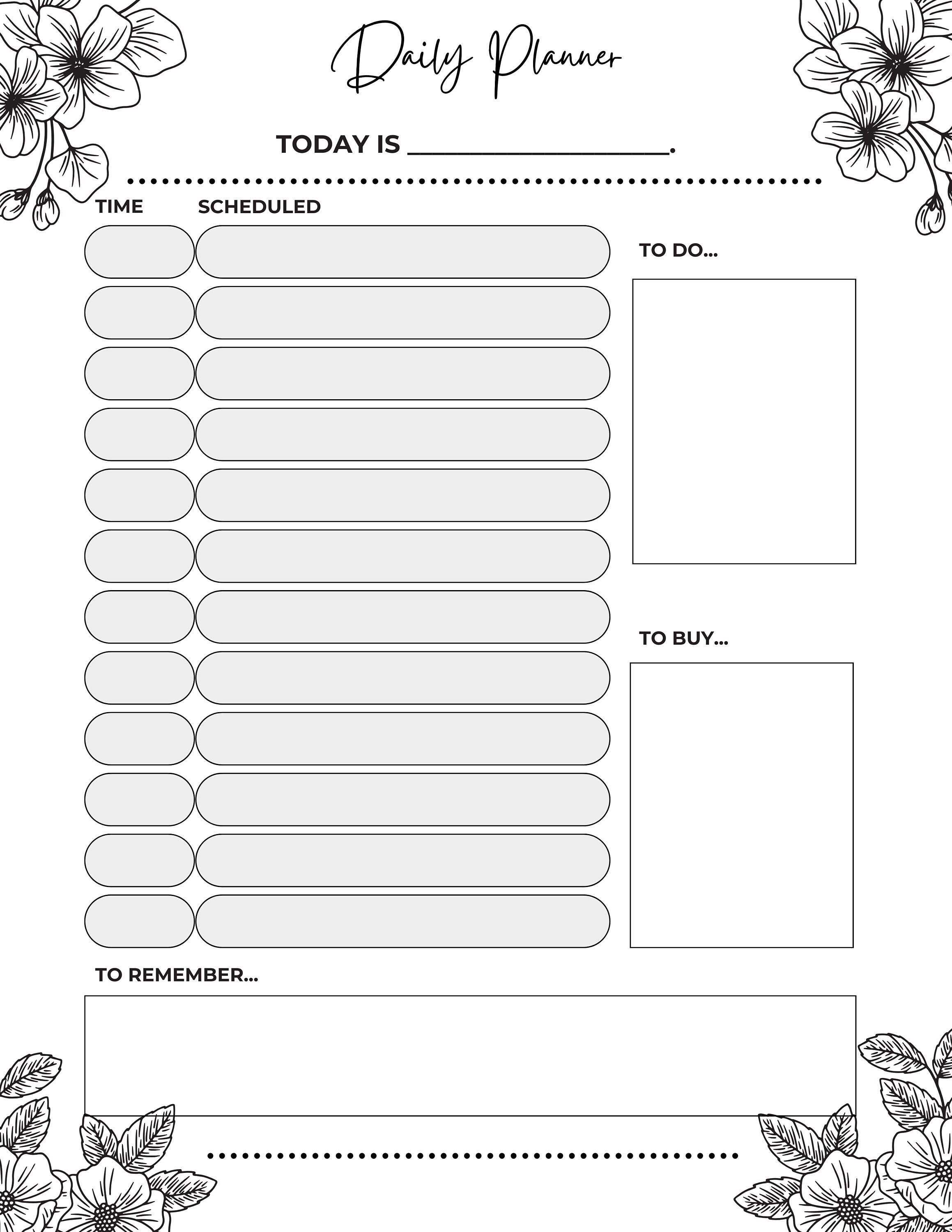 Custom Daily Planner Templates - Etsy