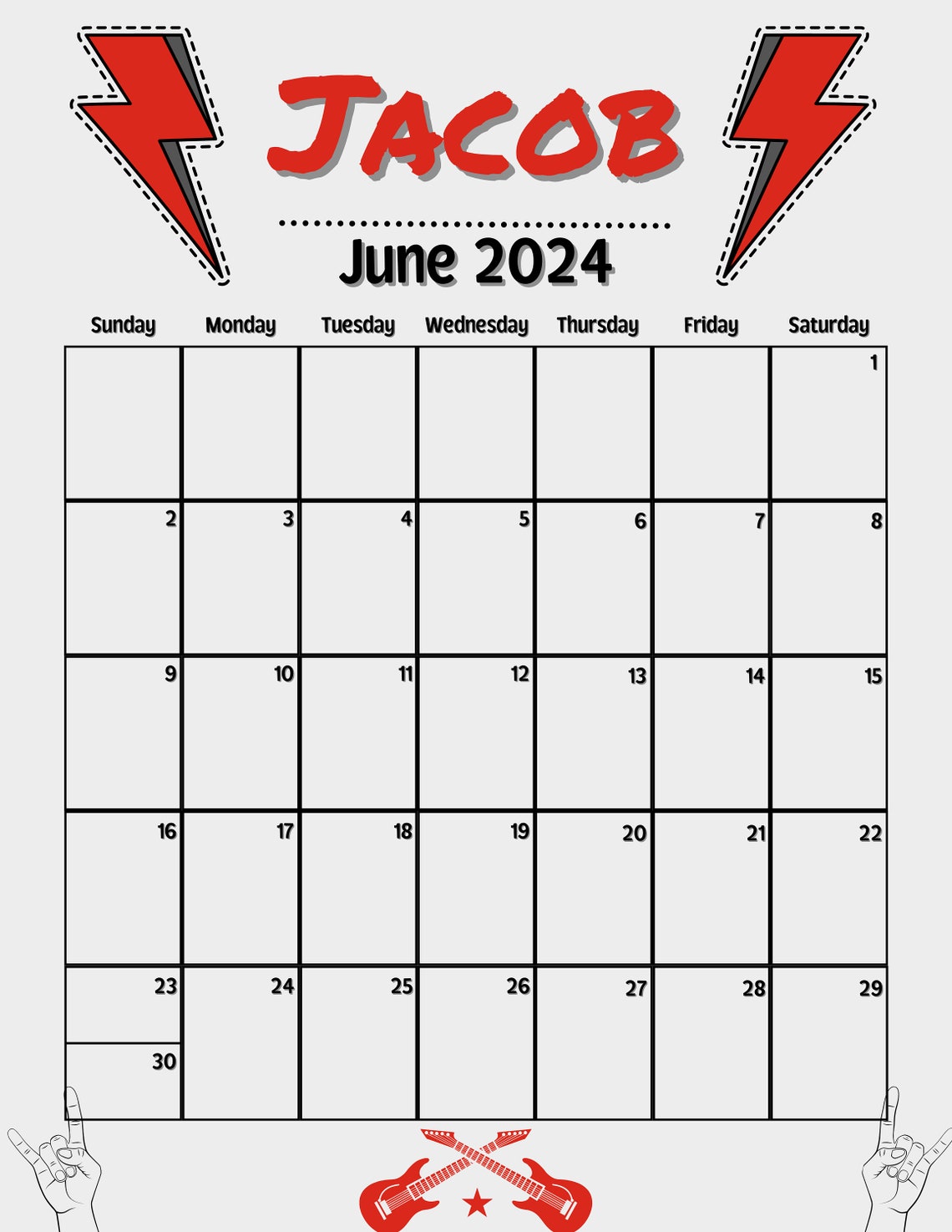 Custom Calendar Templates - Etsy