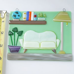 Fused Glass Wall Art, Midcentury Modern Couch, Bookshelf, Crystal ...