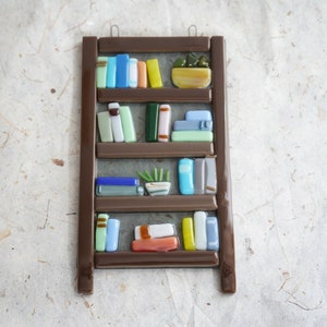Fused Glass Bookcase, Library Decor - Etsy