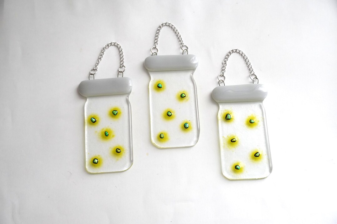 Firefly Jar Sun Catcher Fused Glass Art Lightning Bugs - Etsy